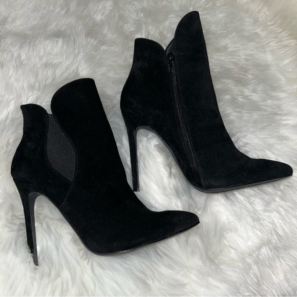 VENUS | Shoes | Venus Stunning Black Velvety Stiletto Booties 85 | Poshmark